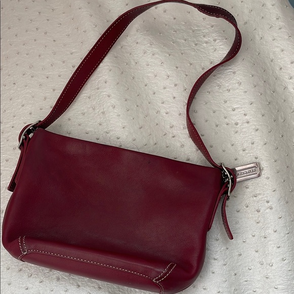 Coach | Bags | Coach Burgundy Leather Shoulder Bag | Poshmark